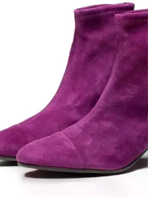 POCHE PARIS Suede Block-heel Ankle Boots