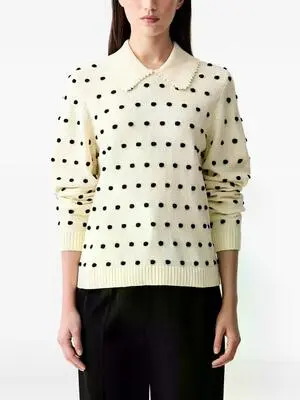 Stine Goya Polka-dot Pom-pom Sweater - Neutrals