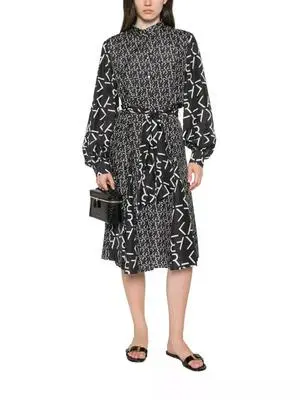 Karl Lagerfeld Logo-print Midi Dress - Black
