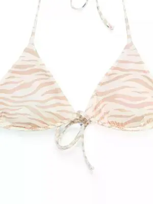 MC2 SAINT BARTH Leah Zebra-print Triangle Bikini Top