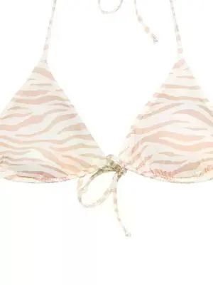 MC2 SAINT BARTH Leah Zebra-print Triangle Bikini Top