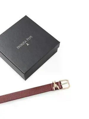 Patrizia Pepe Fly Plaque Grained Leather Belt