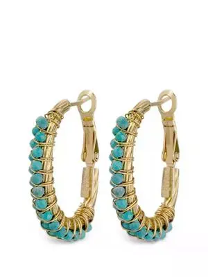 Gas Bijoux Embellished Hoop Earrings - Gold