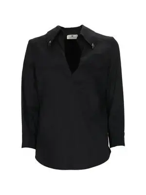 Elisabetta Franchi Logo-charm V-neck Blouse - Black