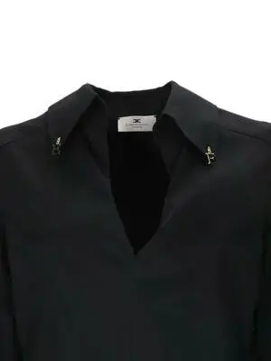 Elisabetta Franchi Logo Charm V-neck Blouse
