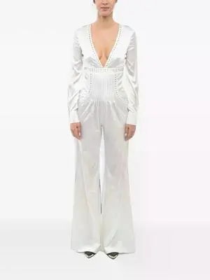 Philipp Plein Stud-embellished Satin Jumpsuit