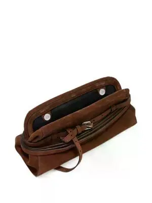 Moschino Belted Suede Clutch Bag