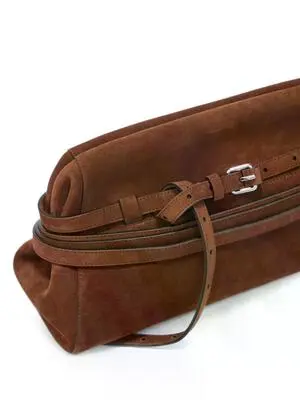 Moschino Belted Suede Clutch Bag