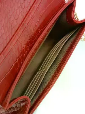 Moschino Crocodile-effect Heart Cross Body Bag