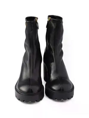Prada Stretch-nappa Leather Ankle Boots With Enamelled Triangle Logo