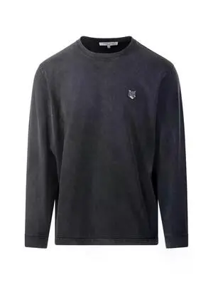 Maison Kitsuné Fox-patch Long-sleeve T-shirt - Black
