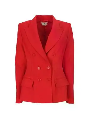 Elisabetta Franchi Double-breasted Peak-lapel Blazer - Red