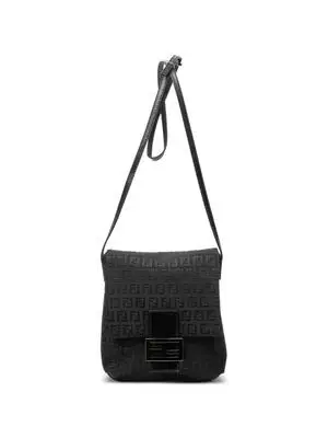 Fendi Monogram Pattern Shoulder Bag - Black