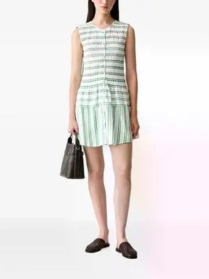 Stine Goya Smocked Striped Mini Dress