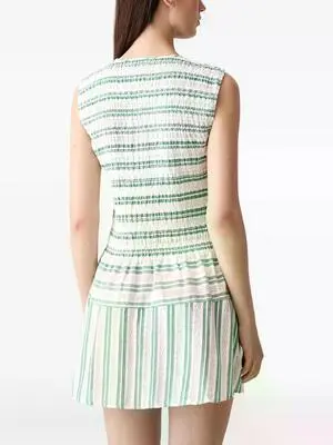 Stine Goya Smocked Striped Mini Dress