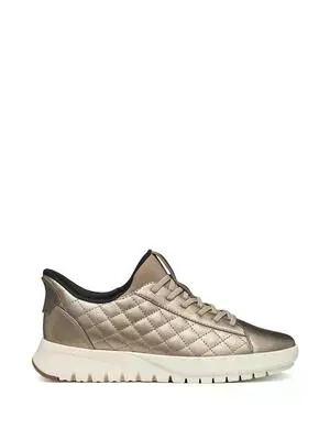 Geox Quilted Metallic Sneakers - Gold
