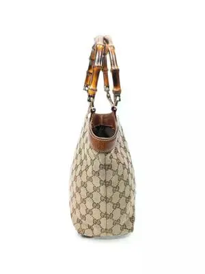 Gucci Bamboo Gg Canvas Tote Bag - Neutrals