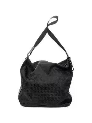Fendi Zucchino Pattern Shoulder Bag - Black