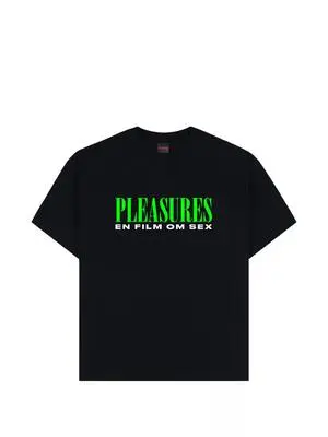 PLEASURES Logo-print T-shirt - Black