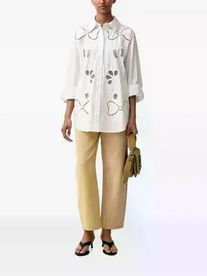 Stine Goya Cotton Bow Broderie Anglaise Shirt
