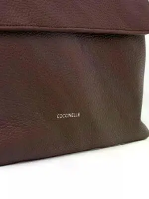 COCCINELLE Pebbled Leather Shoulder Bag With Silver-tone Logo