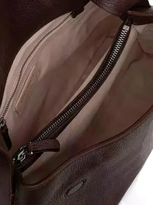 COCCINELLE Pebbled Leather Shoulder Bag With Silver-tone Logo