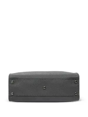 Fendi Medium Peekaboo Leather Tote Bag - Grey