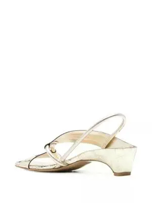 DEL CARLO Cracked-effect Slingback Sandals