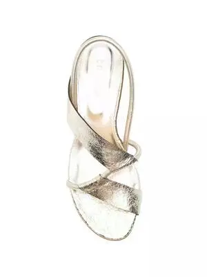DEL CARLO Cracked-effect Slingback Sandals