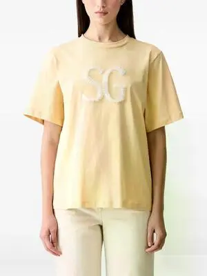 Stine Goya Logo Embroidered T-shirt - Yellow