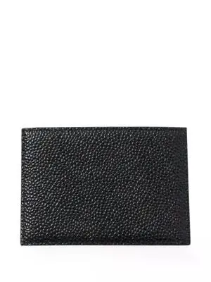 Thom Browne Pebble Grain Stripe-tab Card Holder - Black