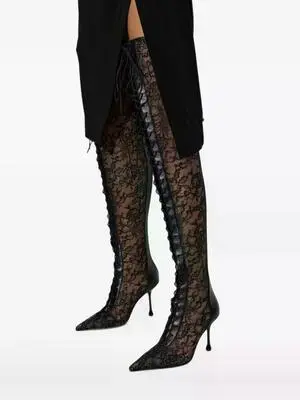 JIMMY CHOO Scarlett Over-the-knee Lace Boots