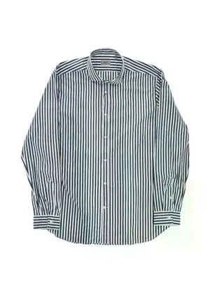 Corneliani Awning-striped French-collar Shirt - White
