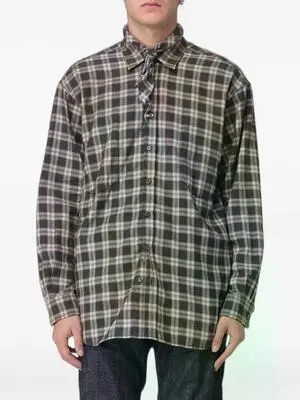 Dsquared2 X Magliano Butch Check-print Tie-neck Shirt