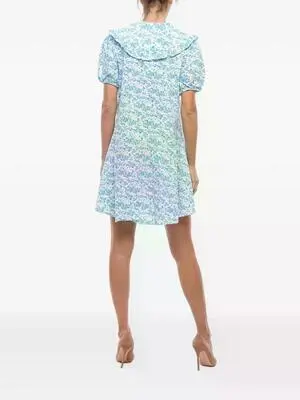 SAMSOE SAMSOE Jytta Floral-print Ruffled-collar Mini Dress