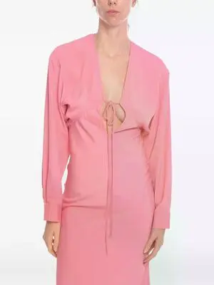 SUPER BLOND Cut-out Long-sleeve Midi Dress - Pink