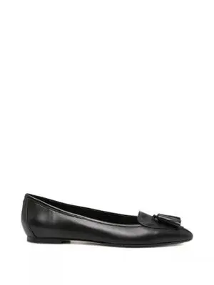 AeydĒ Leather Ballet Flats With Tassel Detail