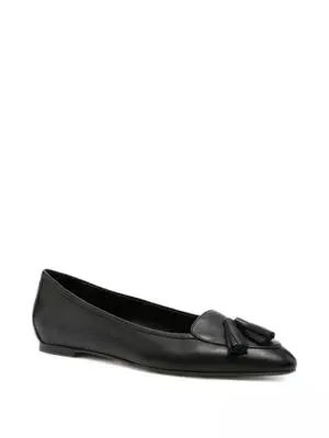 AeydĒ Leather Ballet Flats With Tassel Detail