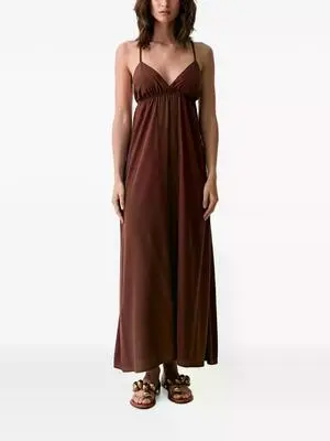 BENETTON Criss-cross Back Maxi Dress - Brown