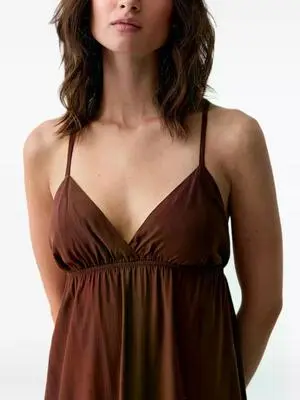 BENETTON Maxi Dress With Criss-cross Back - Brown