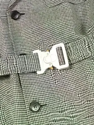Dior Houndstooth-pattern Belted Coat