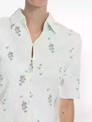 SAMSOE SAMSOE Mariah Floral-jacquard Mini Shirt Dress