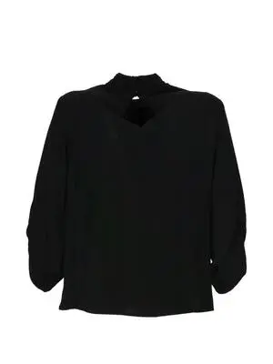 Elisabetta Franchi Bow-detail Three-quarter-sleeve Blouse - Black