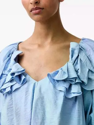 Stine Goya Ruffled Puff-sleeve Top