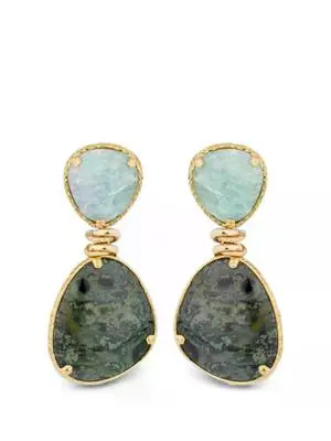 Gas Bijoux Silia Amazonite And Jasper Earrings - Gold
