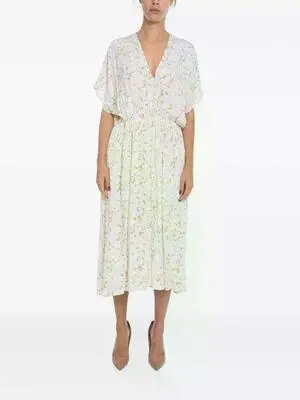 SAMSOE SAMSOE Andina Floral-print Midi Dress - White
