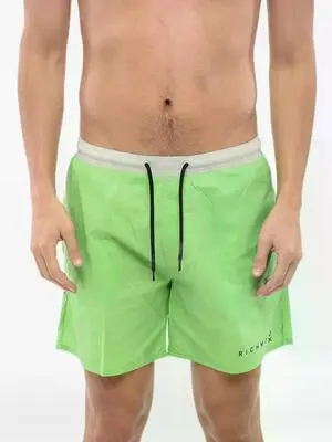 John Richmond Logo-print Elasticated Swim Shorts - Green
