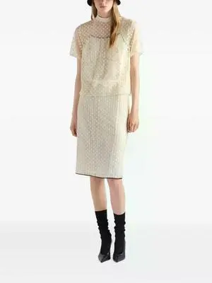 Prada Embroidered Lace Skirt