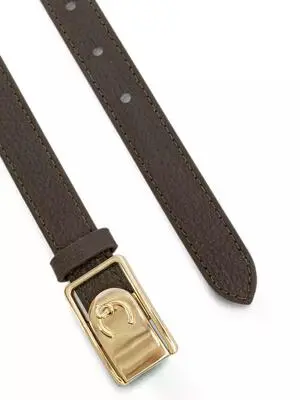 COCCINELLE Logo-plaque Grained Leather Belt