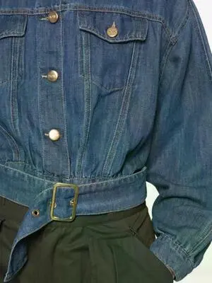 JIJIL Belted Cropped Denim Jacket